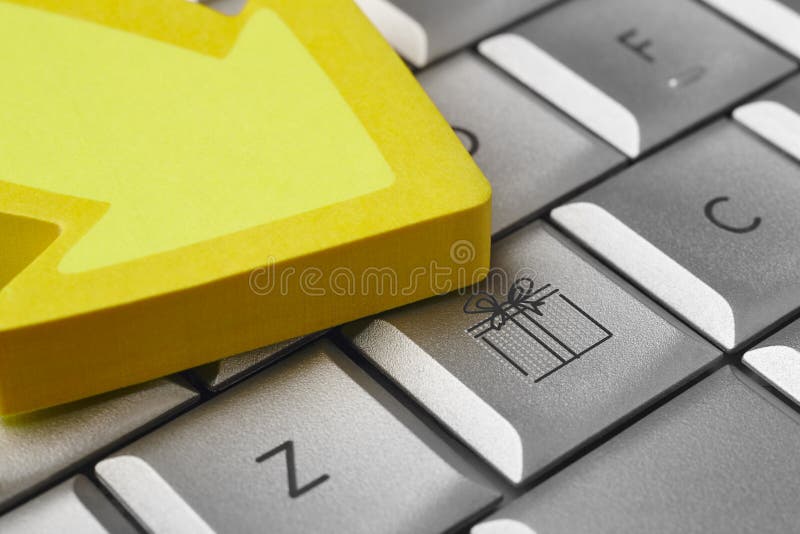 Gift Symbol on a Computer Key. E-commerce Market Stock Image - Image of ...