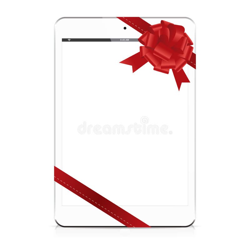 Gift tablet white stock illustration. Illustration of device - 32170693