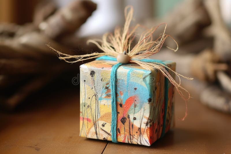 Gift Tag with Handwritten Message on Wrapped Box Stock Photo - Image of ...