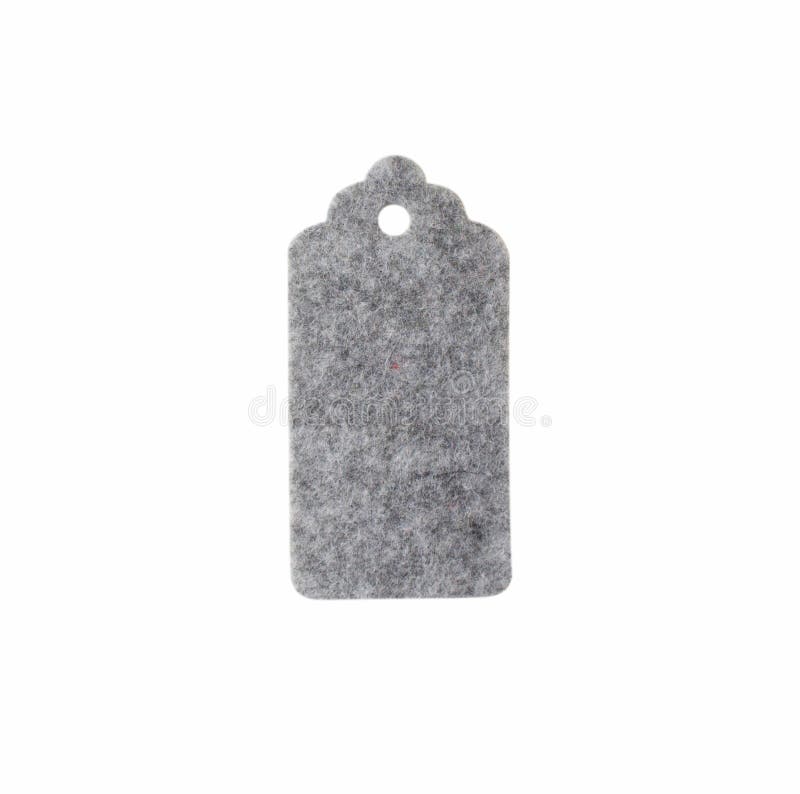 Gift Tag. Label from Felt Isolated on White Background Stock Photo ...