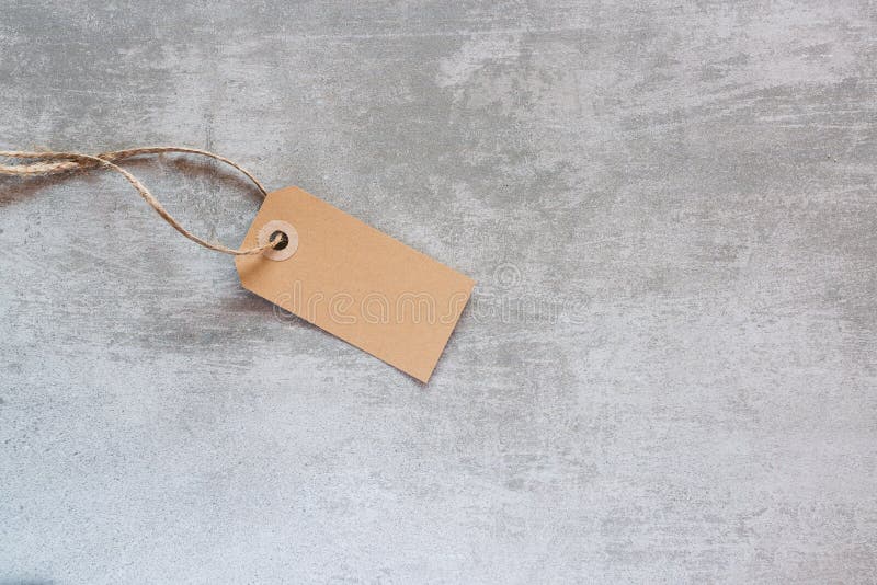 Gift Tag Made from Recycled Paper with String Stock Photo - Image of ...