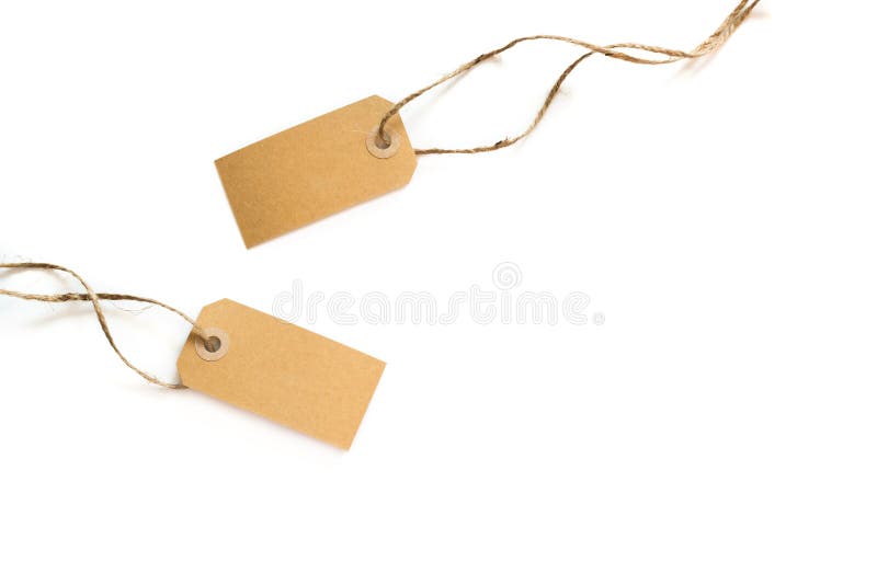 Gift Tags Made from Recycled Paper with String Stock Photo - Image of ...
