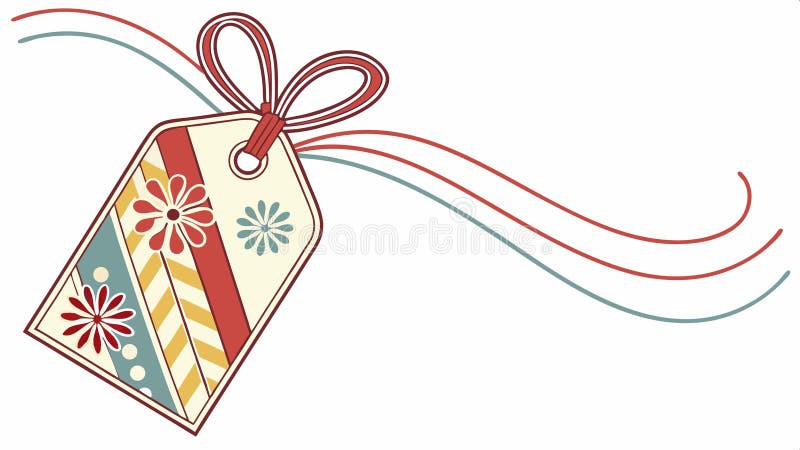 Gift Tag with Ribbon, Label and Present Decoration Element Vector ...