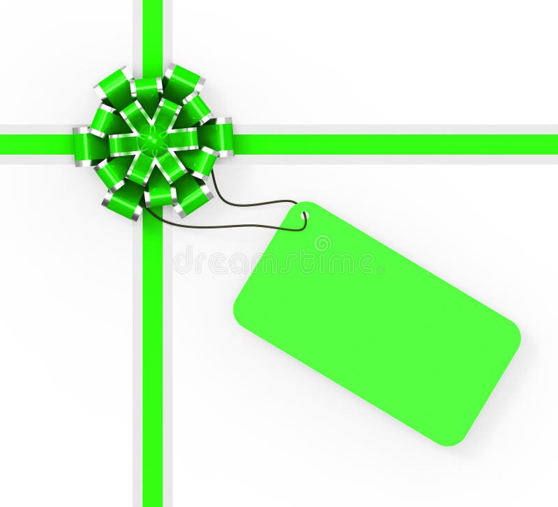 Gift Tag Shows Empty Space and Copy-Space Stock Illustration ...