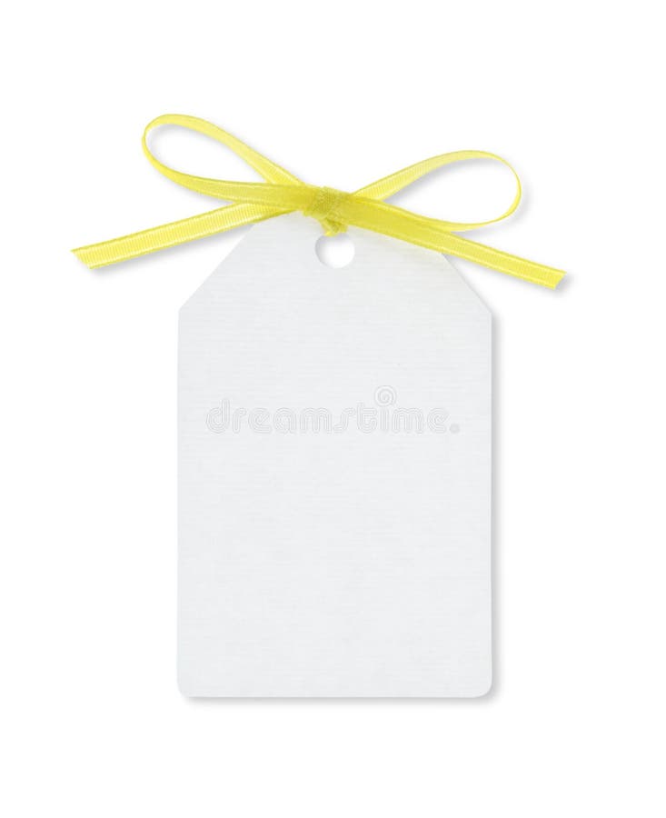 Gift Tag with Red Ribbon (Clipping Path Included) Stock Image - Image ...