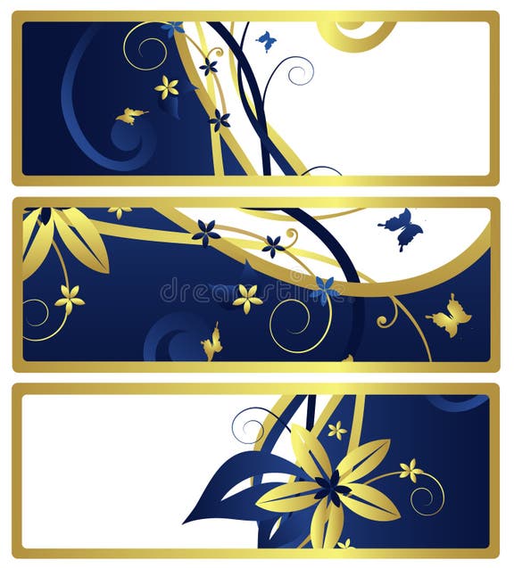 Gift Tags or Banners with Floral Design, Vector Stock Vector ...
