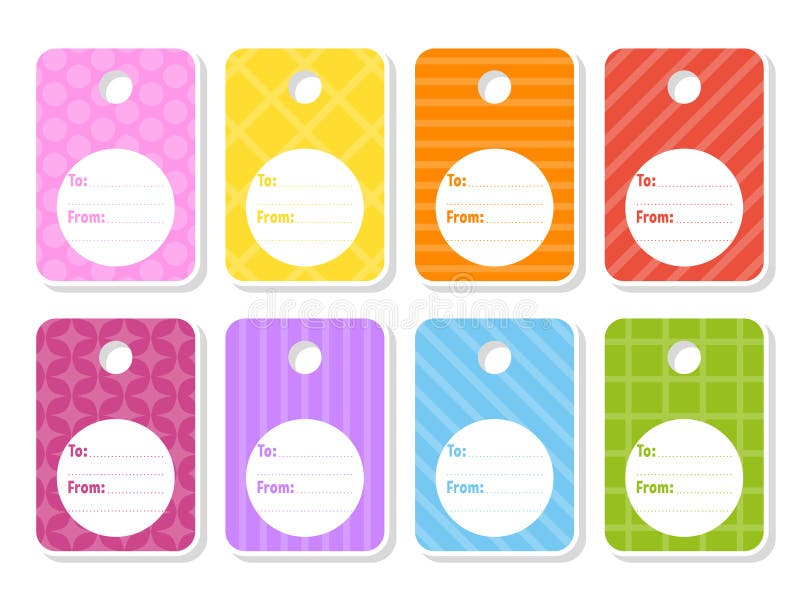 Gift Tags. Bright Stickers. Rectangular Label. for Holidays with Space ...