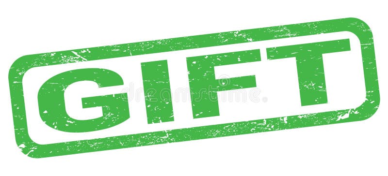 GIFT Text Written on Green Rectangle Stamp Stock Illustration ...