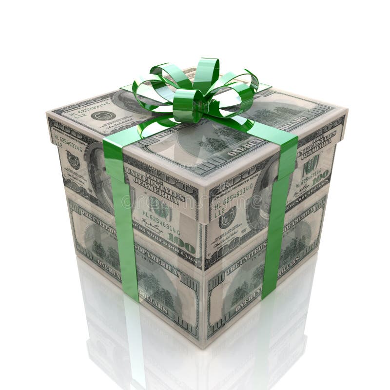 Gift with Texture of Dollars Stock Illustration - Illustration of ...