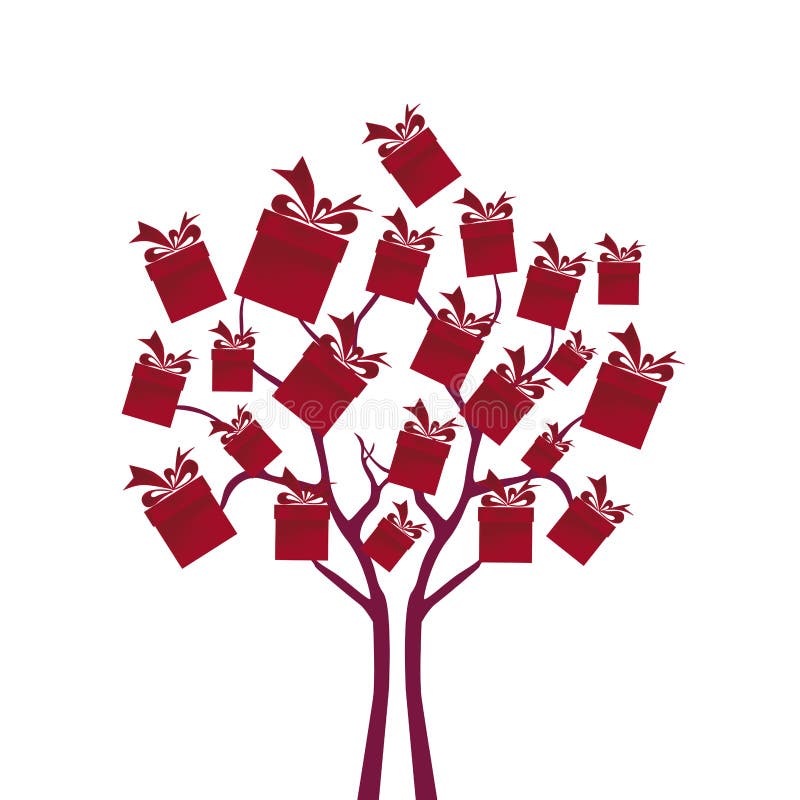 Gift tree stock vector. Illustration of funny, holiday - 33862259