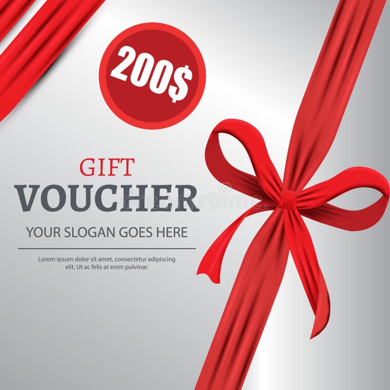 Gift Voucher Card Template Design with Promotion Text Vector. Abstract ...
