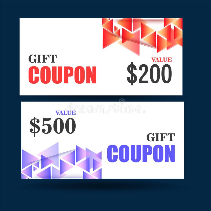 Gift Voucher, Certificate, Discount Card, or Coupon. Stock Illustration ...