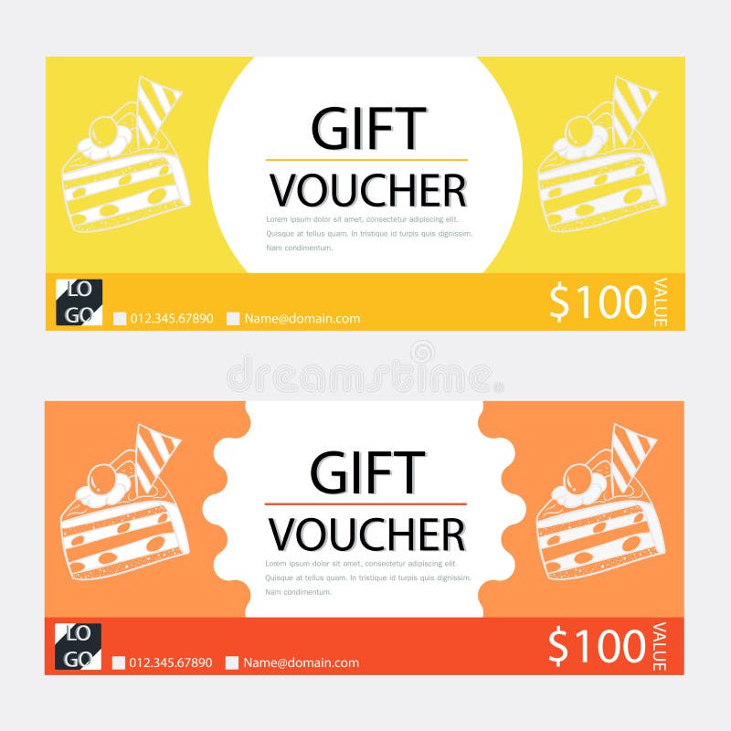 Gift Voucher,Coupon Template with Flat Design Stock Illustration ...