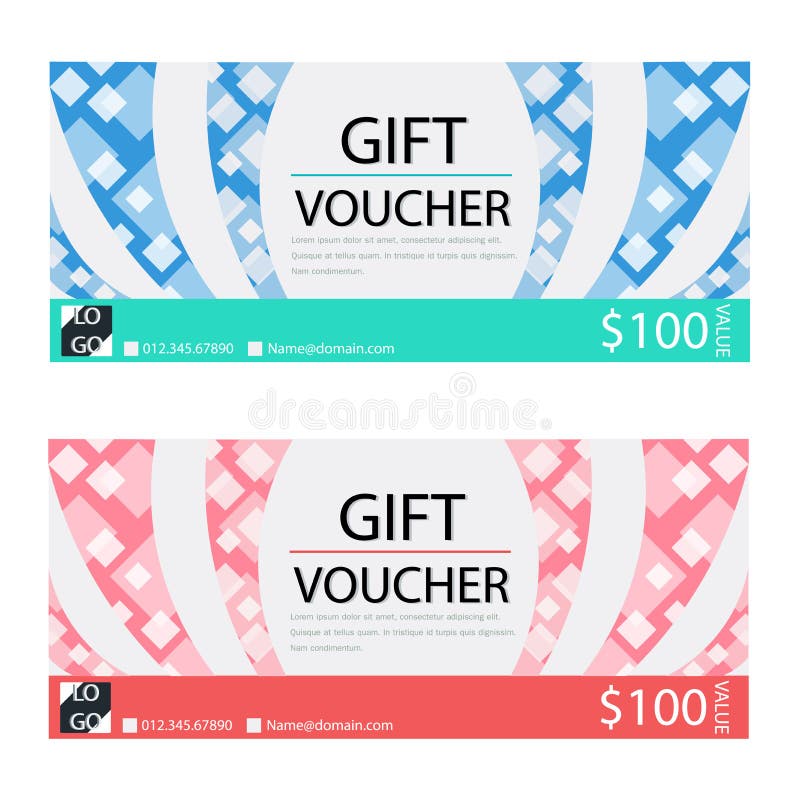 Gift Voucher,Coupon Template with Flat Design Stock Illustration ...