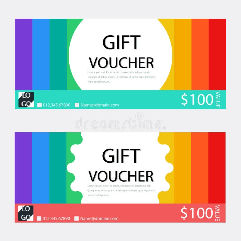 Gift Voucher,Coupon Template with Flat Design Stock Illustration ...