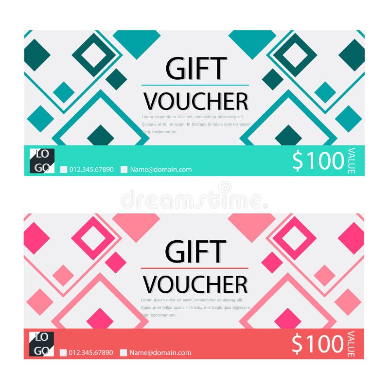 Gift Voucher,Coupon Template with Flat Design Stock Illustration ...
