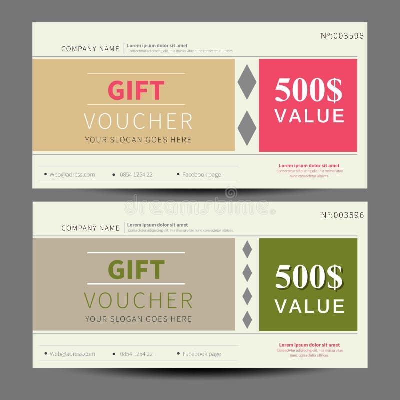 Gift Voucher, Coupon Template, Flat Design Stock Vector - Illustration ...