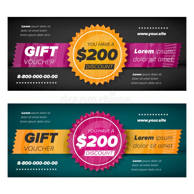 Gift voucher design stock vector. Illustration of coupon - 68242054