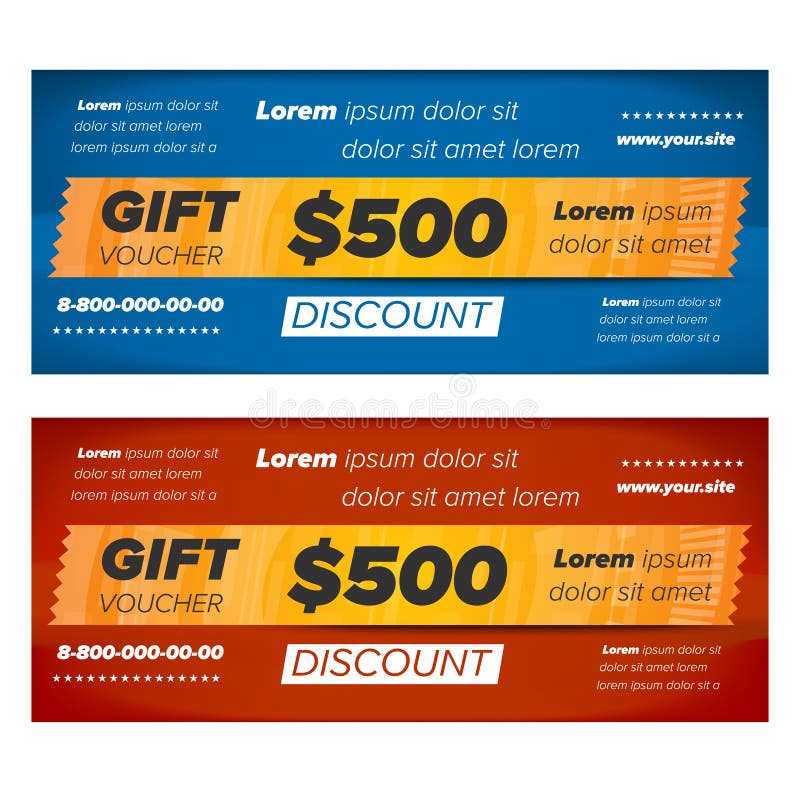 Gift voucher design stock vector. Illustration of template - 68552961