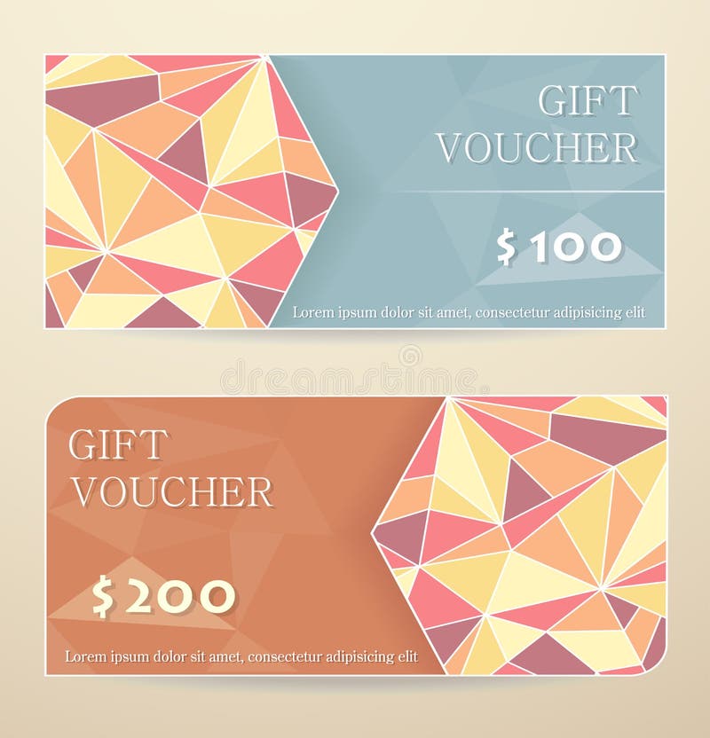 Gift voucher design stock vector. Illustration of discount - 68395817