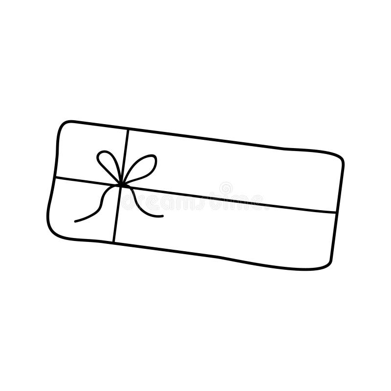 Gift Voucher Design Featuring a Simple Outline with Ribbon and Bow ...