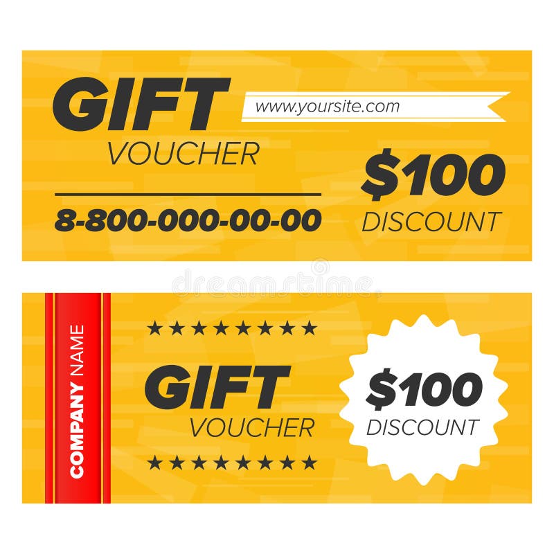 Gift Voucher Design Template Stock Vector - Illustration of voucher ...