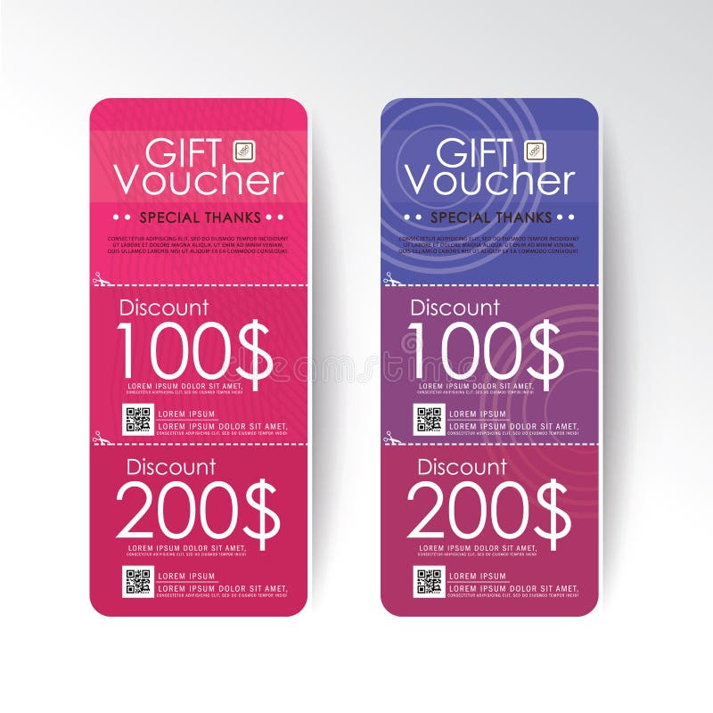 Gift Voucher Design Vector Template Layout for Business Card Gift Set ...