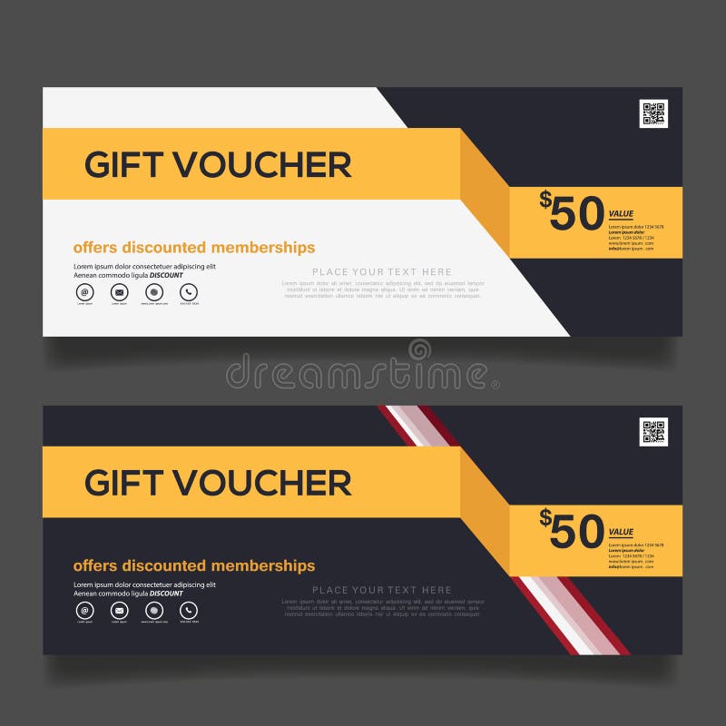 Gift Voucher Design Vector Template Stock Vector - Illustration of ...