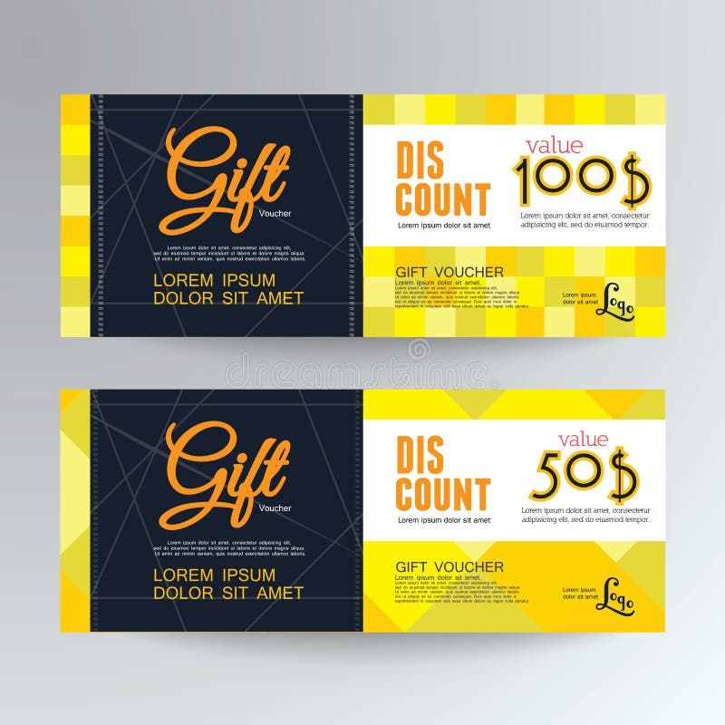 Gift Voucher Design Vector Template Stock Vector - Illustration of ...