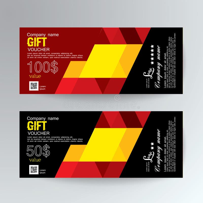 Gift Voucher Design Vector Template Stock Vector - Illustration of ...