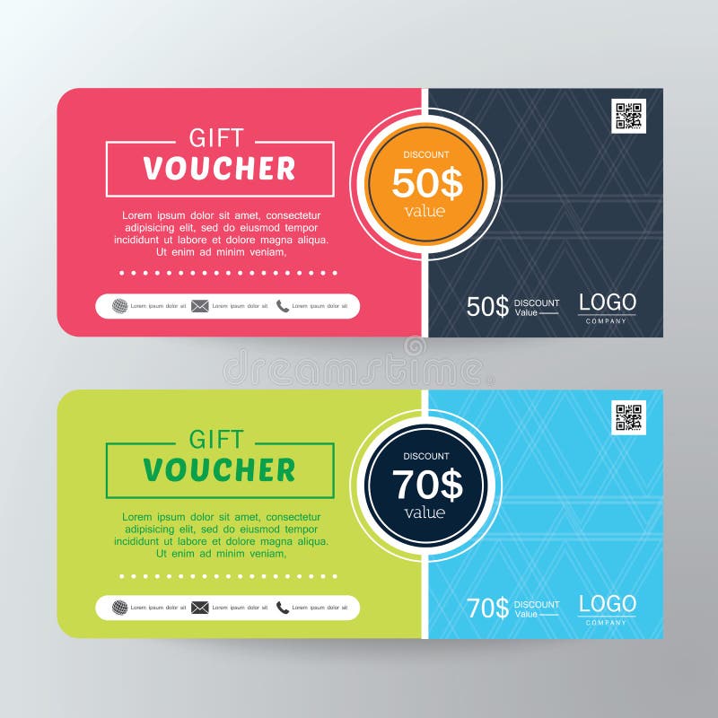 Gift Voucher Design Vector Template Stock Vector - Illustration of ...