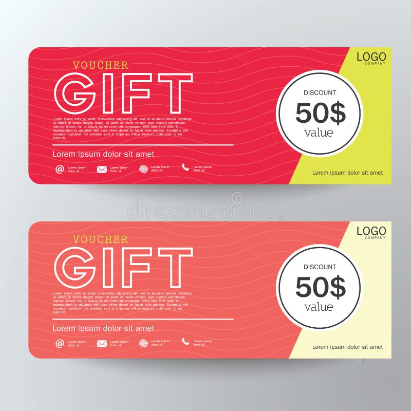Gift Voucher Design Vector Template Stock Vector - Illustration of ...