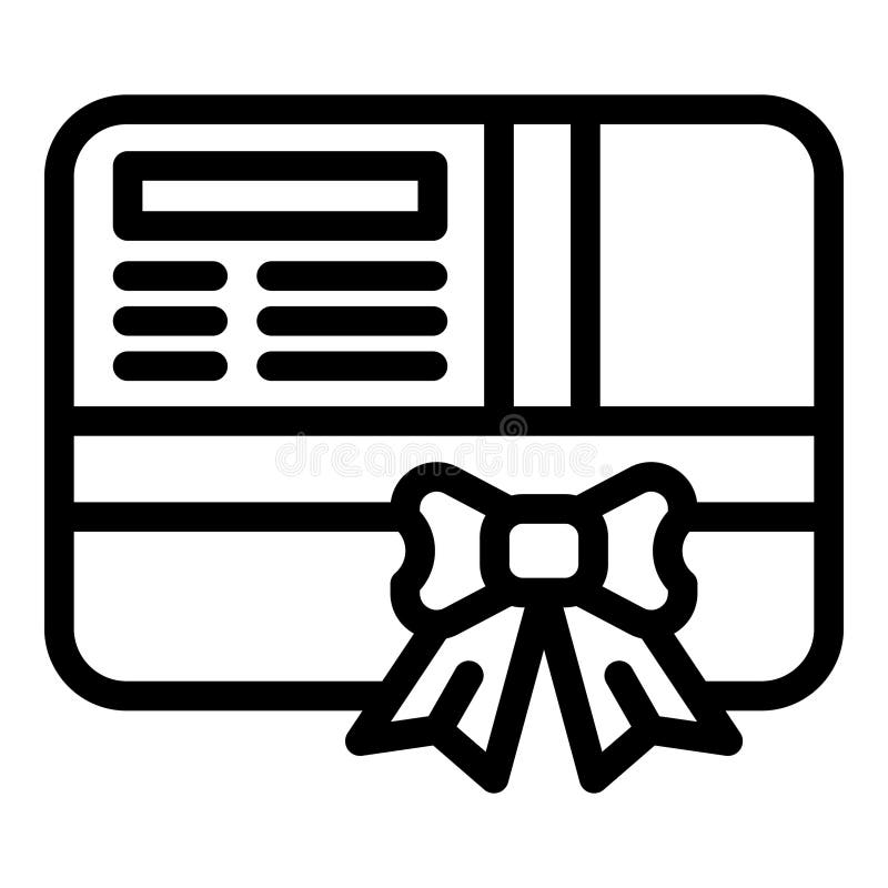 Gift Voucher Icon Outline Vector. Order Surprise Certificate Stock ...