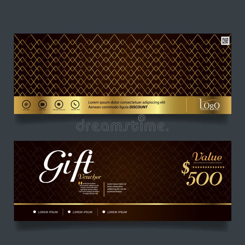 Gift Voucher Premier Gold.Vector Stock Vector - Illustration of ...