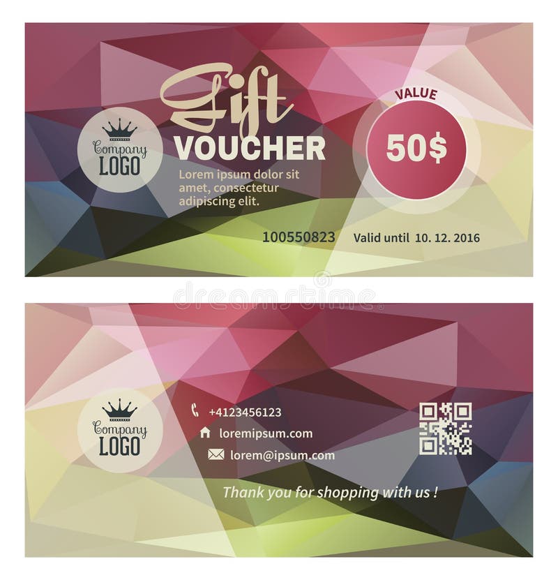 Gift voucher set stock vector. Illustration of advertising - 68588785