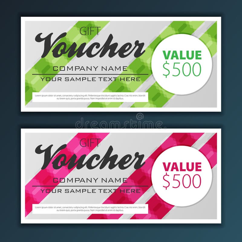 Gift Voucher Template Colorful for Web and Design Stock Vector ...
