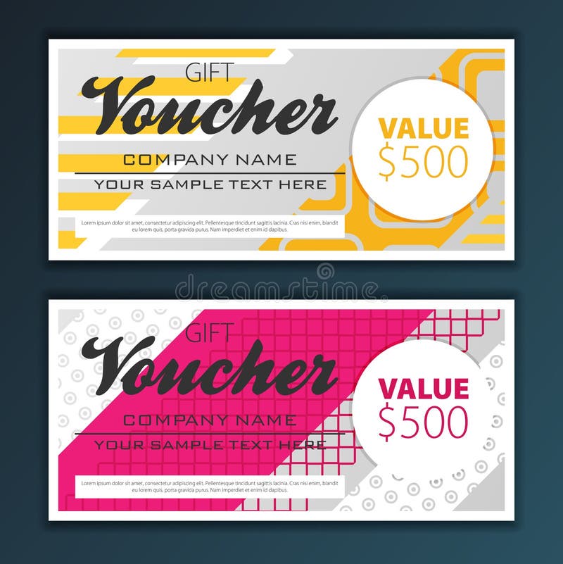 Gift Voucher Template Colorful for Web and Design Stock Vector ...