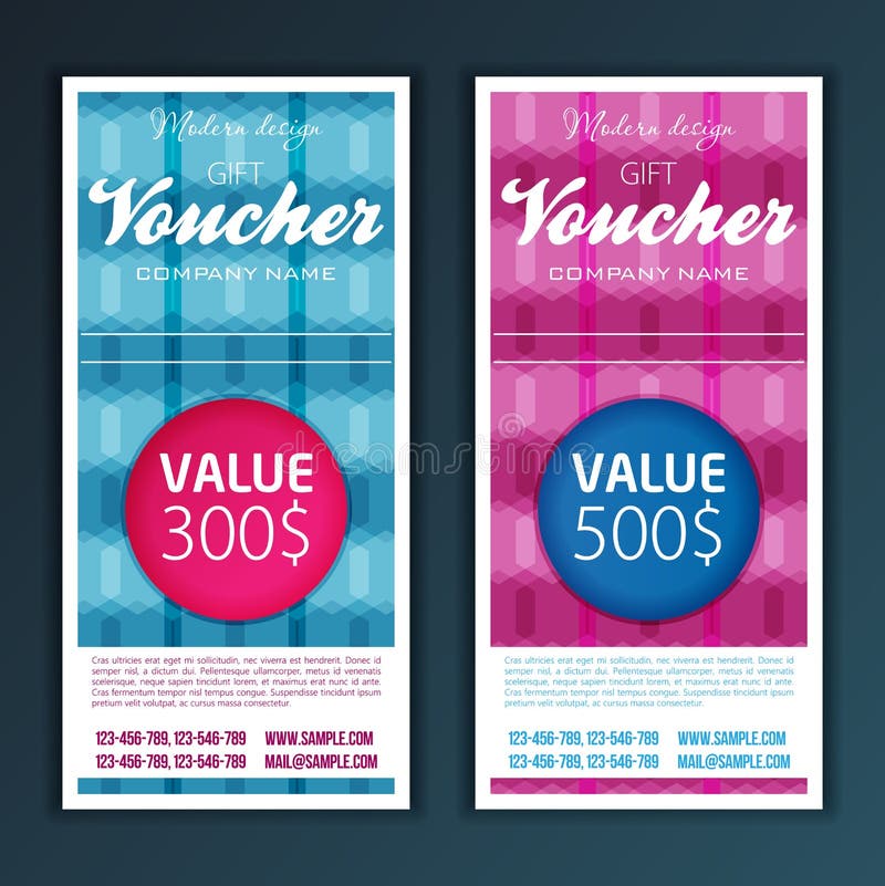 Gift Voucher Template Colorful for Web and Design Stock Vector ...