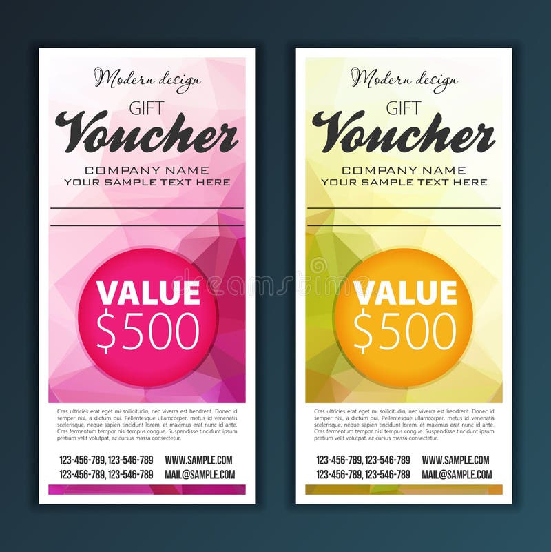 Gift Voucher Template Colorful for Web and Design Stock Vector ...
