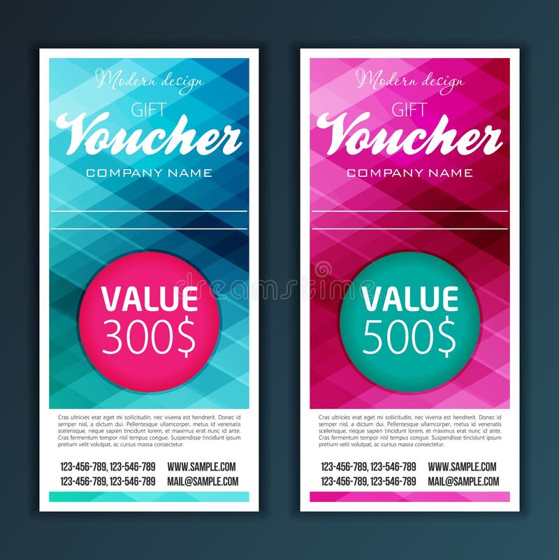 Gift Voucher Template Colorful for Web and Design Stock Vector ...