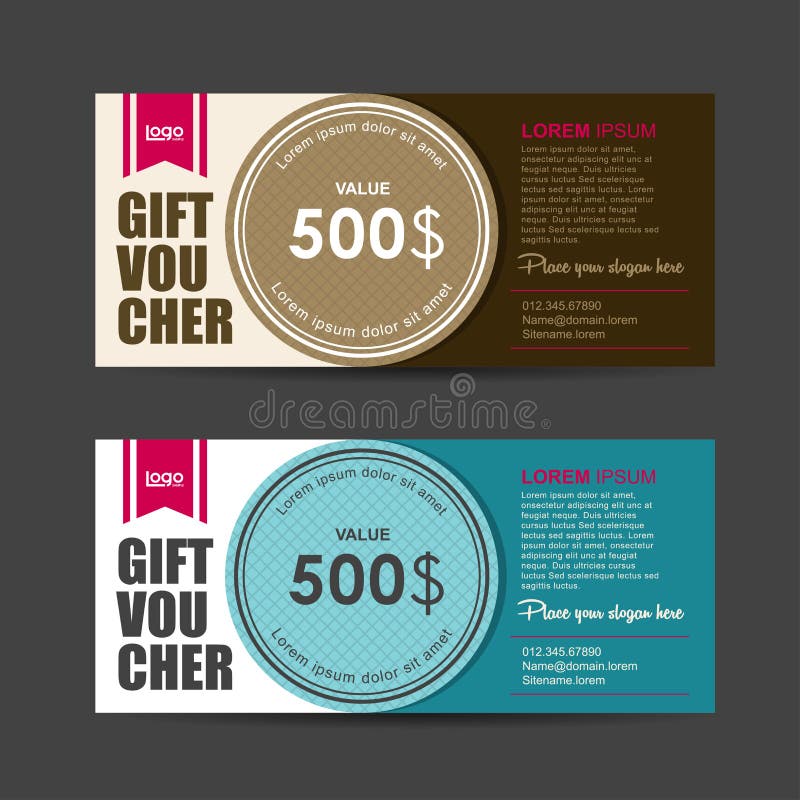 Gift Voucher Template with Abstract Shape Background Design Stock ...