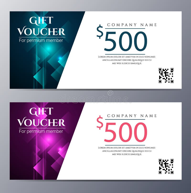 Gift Voucher Template with Colorful Modern Style Stock Vector ...