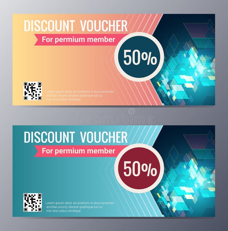 Gift Voucher Template with Colorful Modern Style Stock Vector ...