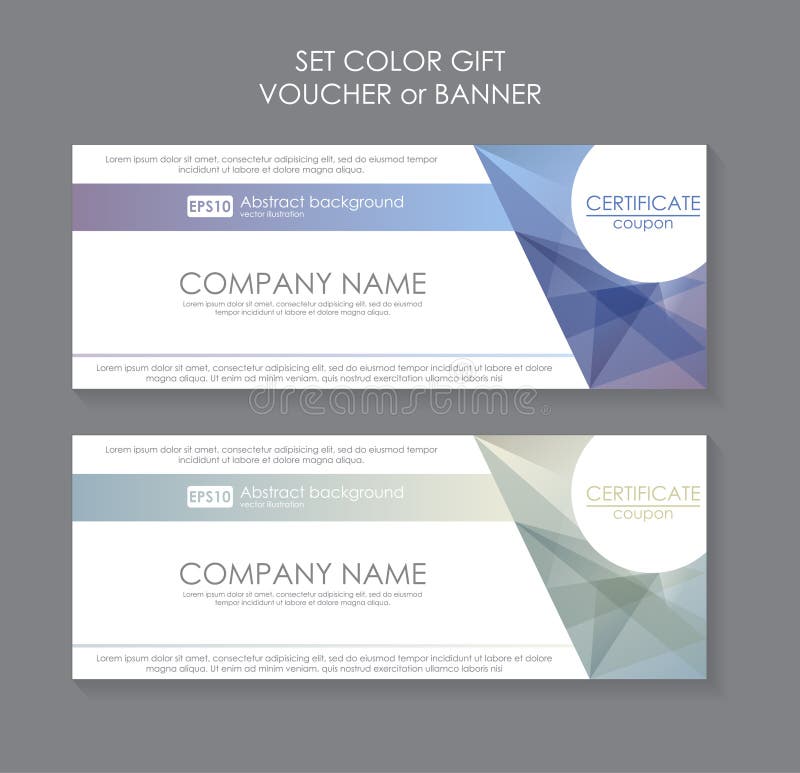 Gift Voucher Template. Graphic Design on Gray Background. Interface for ...