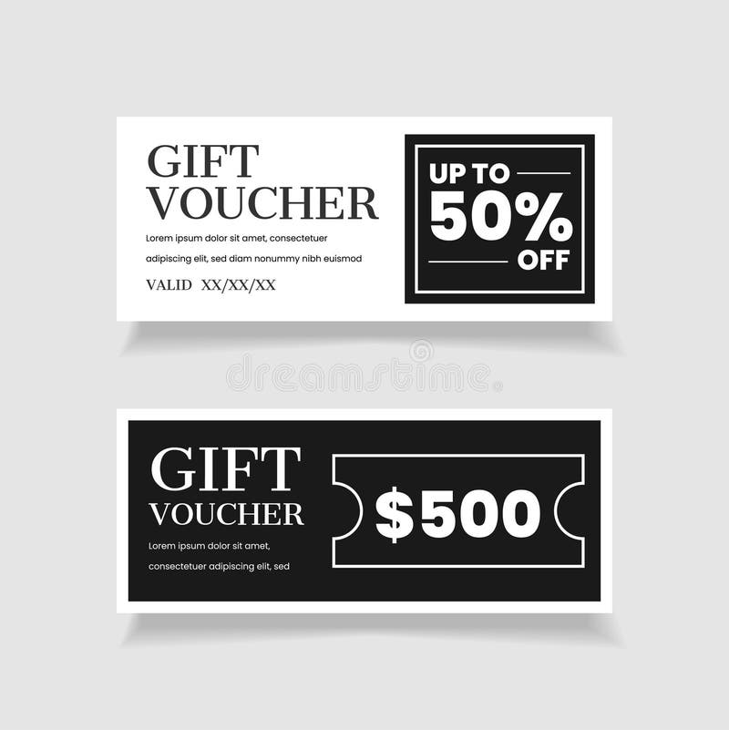Gift Voucher Template Layout. Discount 50 Percent Off Stock Vector ...