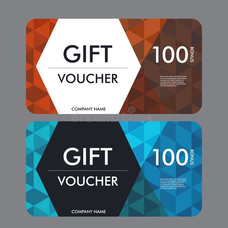 Gift Voucher Template with Modern Pattern Design. Vector Illustration ...