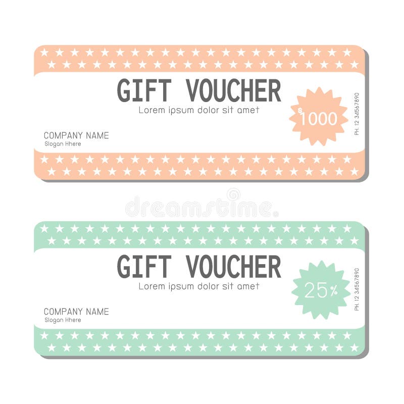Gift Voucher Template and Modern Pattern. Voucher Template with Premium ...