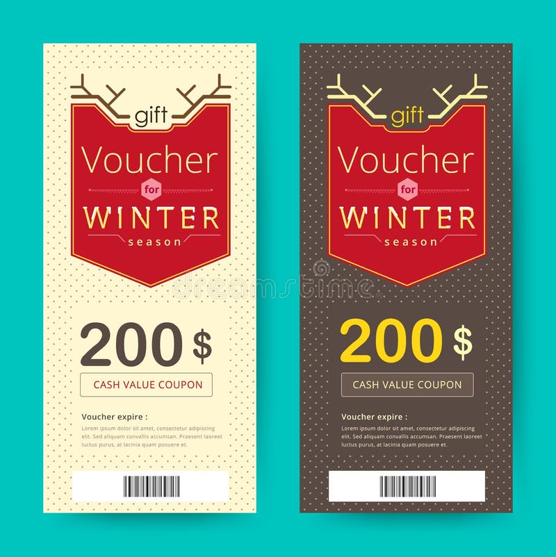 Gift Voucher Template with Winter Season Concept. Stock Vector ...