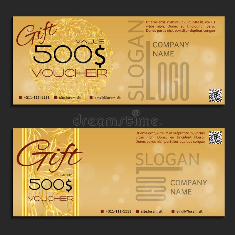 Gift Voucher Vector Coupon Template Stock Illustration - Illustration ...