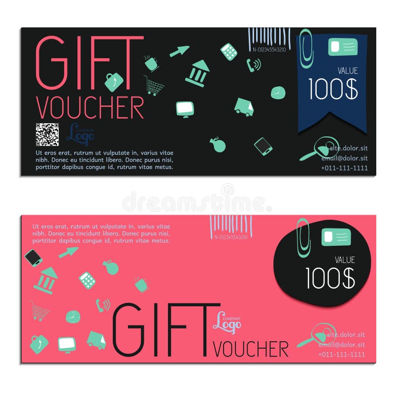 Gift voucher vector coupon stock vector. Illustration of banner - 64061494